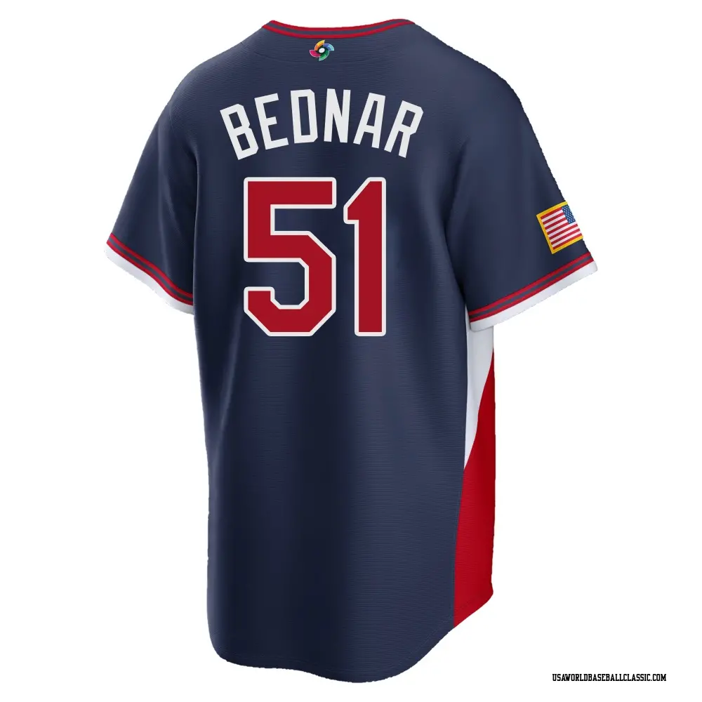 Men's David Bednar USA Baseball Replica Navy 2026 World Classic Road ...